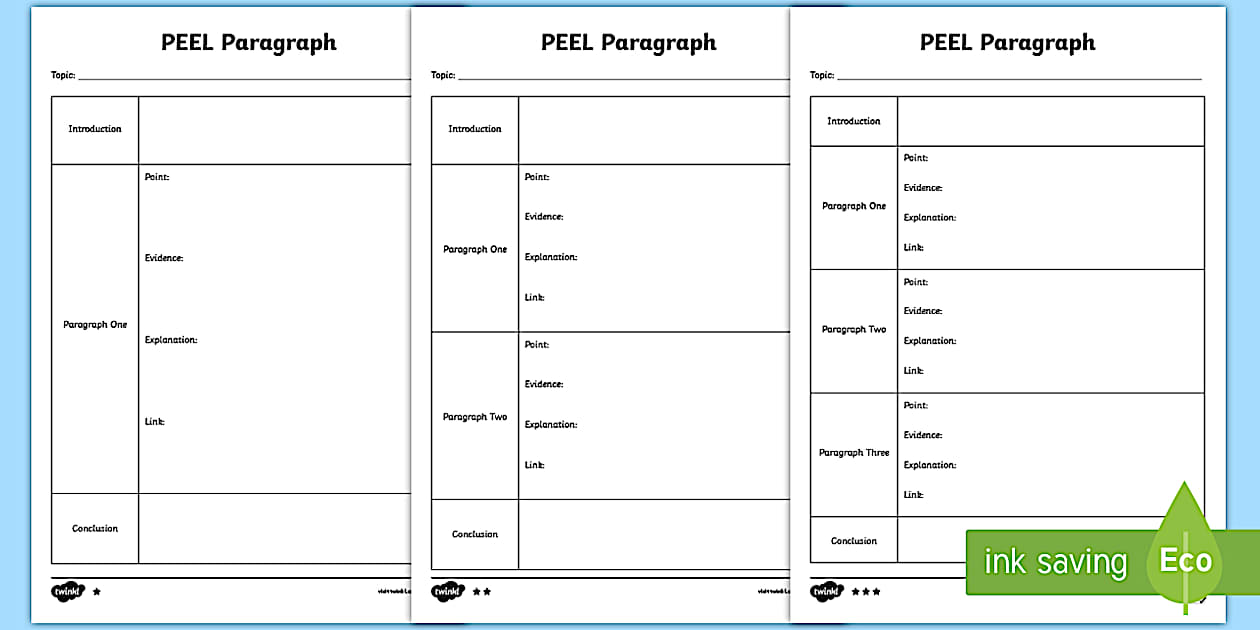 PEEL Writing Paragraph Worksheet – Twinkl (teacher made)