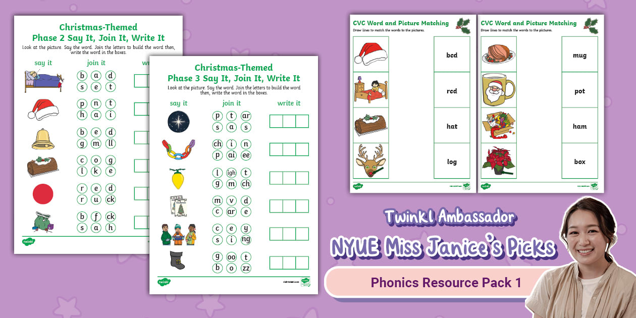 NYUE Miss Janice Phonics Pack 1 (teacher made) - Twinkl