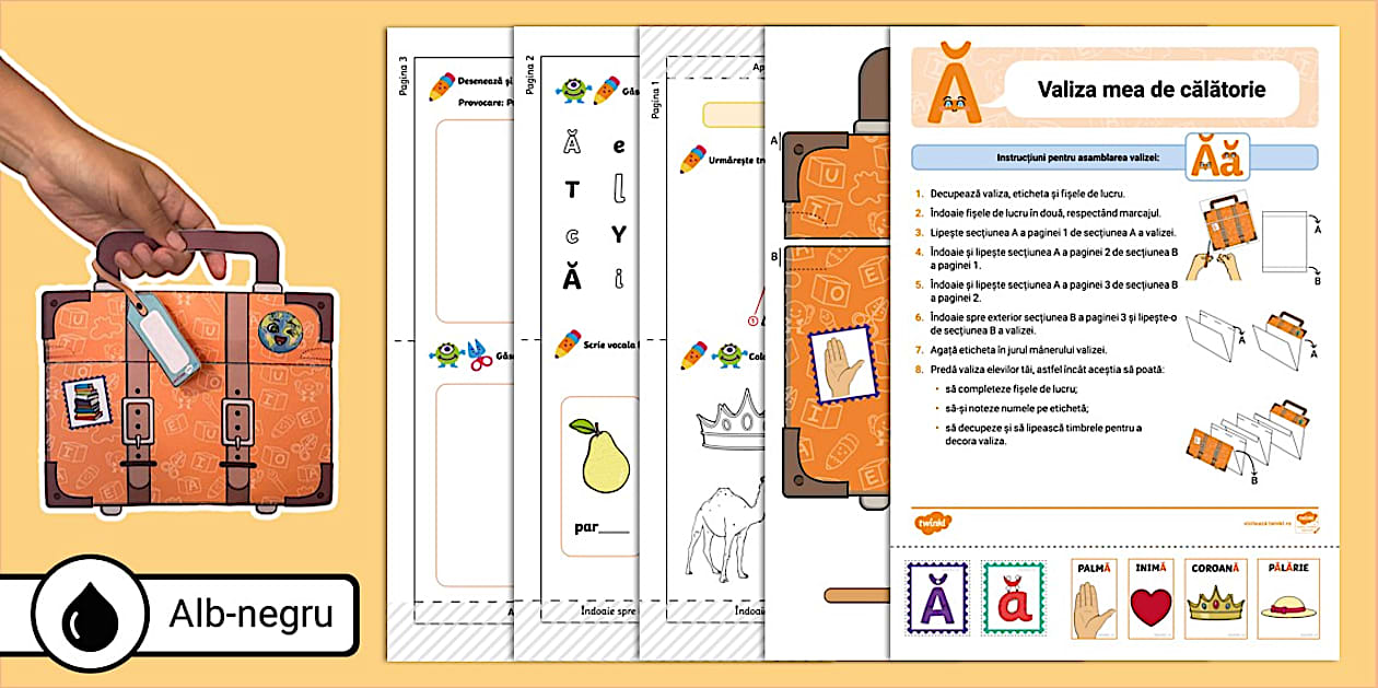 Valiza de călătorie a vocalei Ă – Broșură cu activități