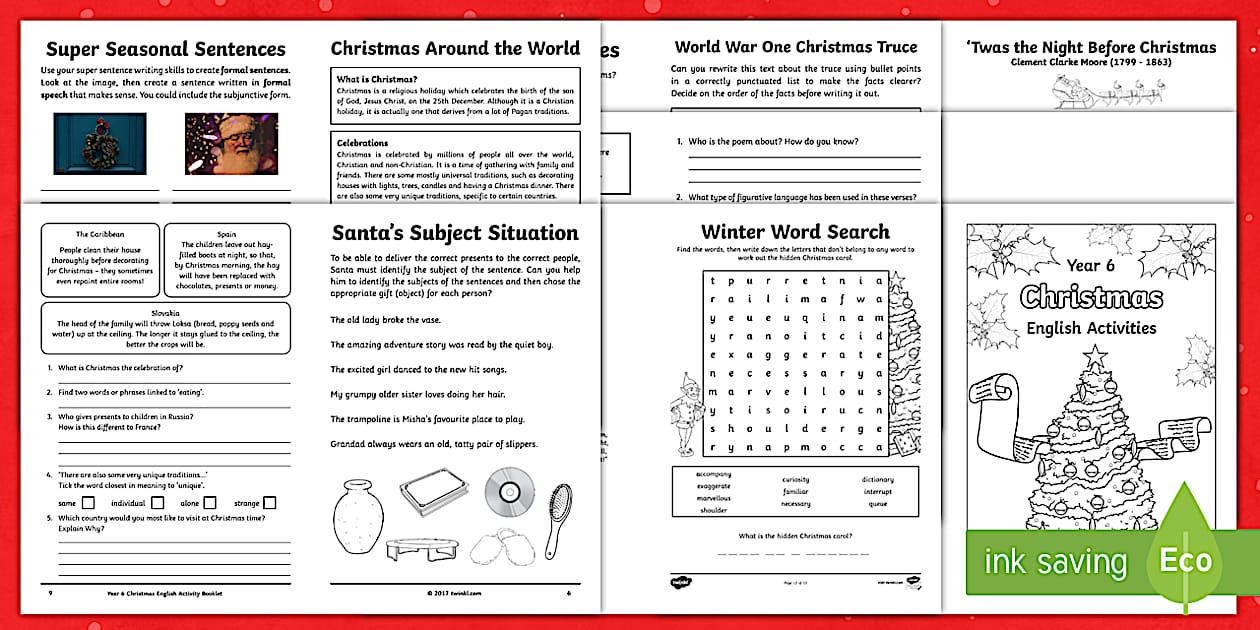 Christmas Activities for Year 6 (teacher made) - Twinkl