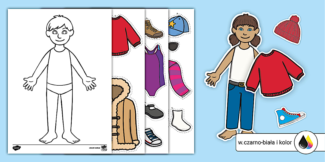 Ubrania na różne okazje | Obrazki do wydruku | Pory roku