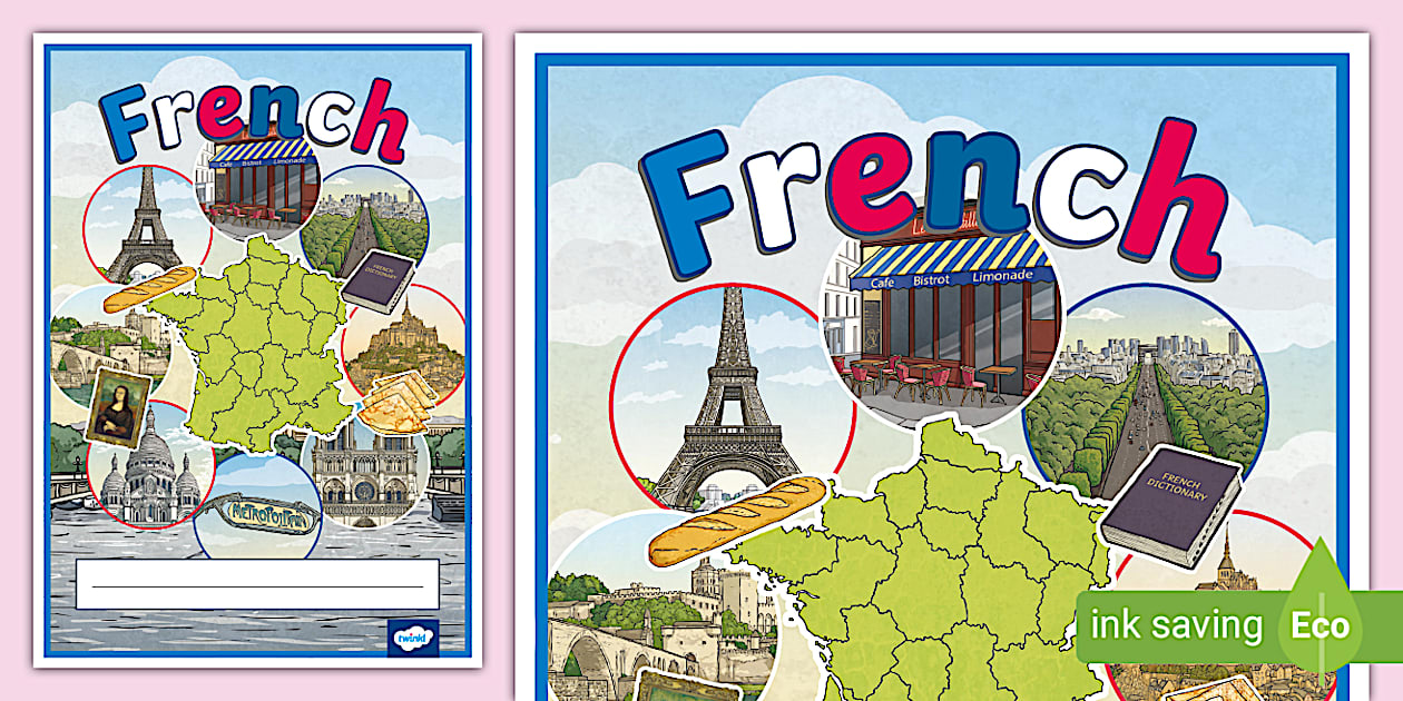 👉 French Language Book Cover, French, Exercise Book