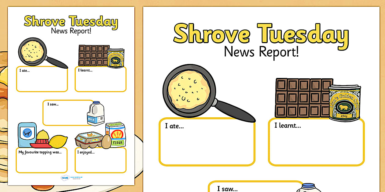 Shrove Tuesday Event Writing Report (teacher made) - Twinkl