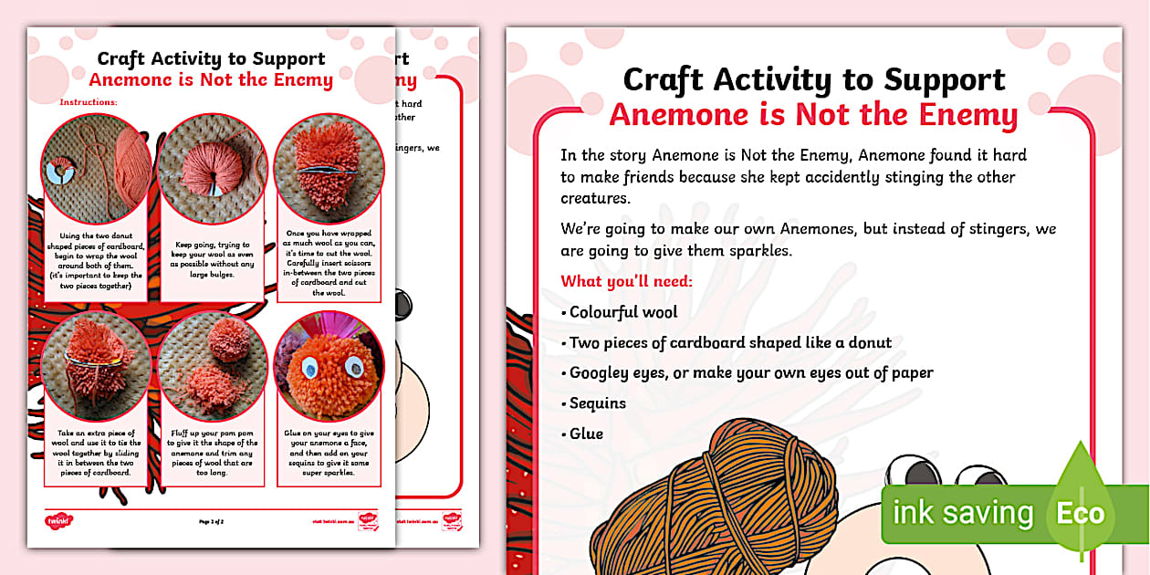 Anemone is Not the Enemy Craft Activity | Primary Resources