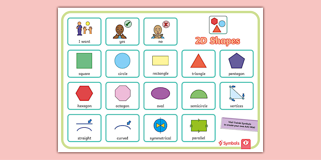 Twinkl Symbols: 2D Shapes AAC Mat (teacher made) - Twinkl