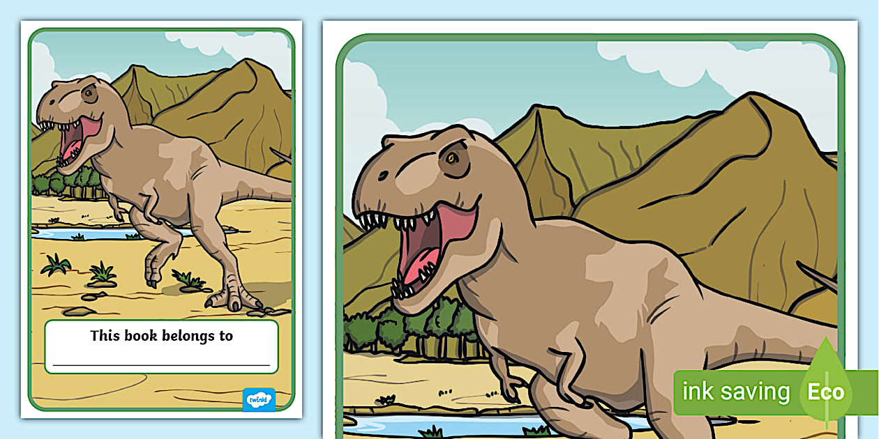 A Colourful Tyrannosaurus Rex Book Cover | Twinkl | KS1