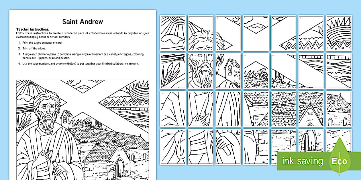 Saint Andrew Collaborative Colouring Activity Pack - Twinkl