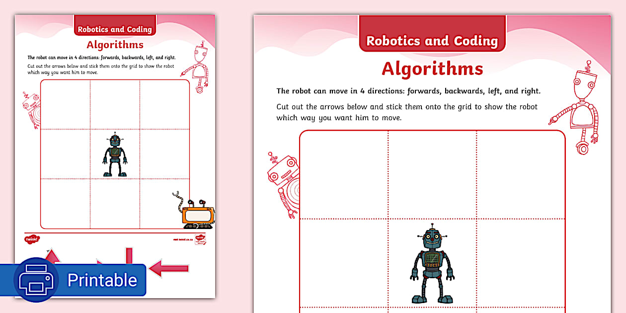 Grade R - Term 1 - Coding Worksheet: Using Arrows - Twinkl