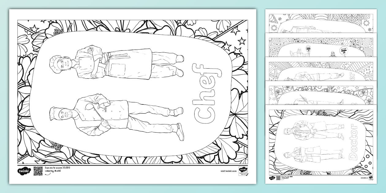 Jobs and Careers Mindfulness Colouring Pages (teacher made)
