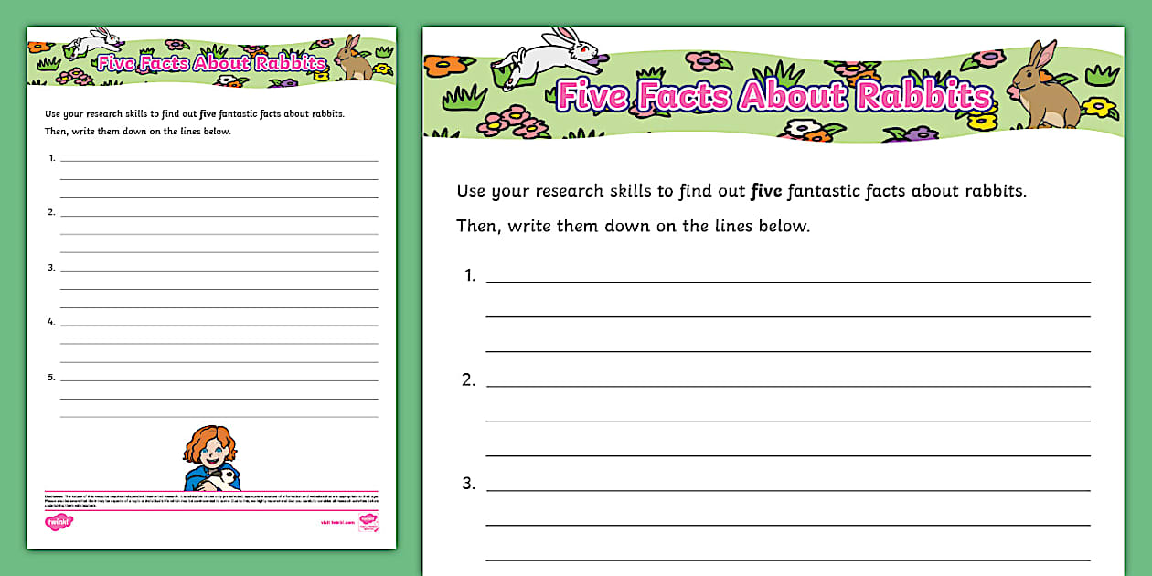 Find Five Facts About Rabbits Activity (teacher made)