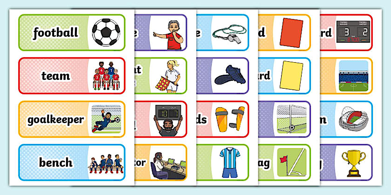 Football Word Cards - PE - Vocabulary