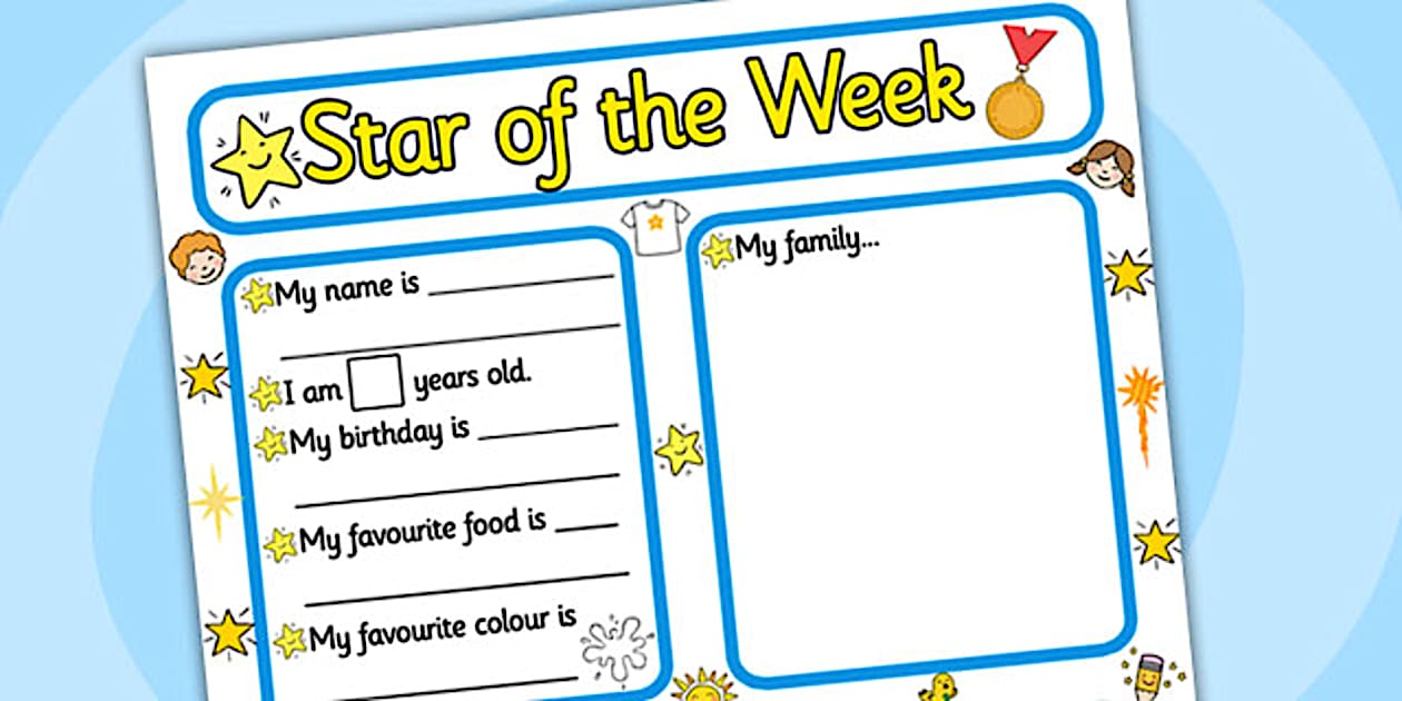 Star of the Week Writing Frame - Twinkl