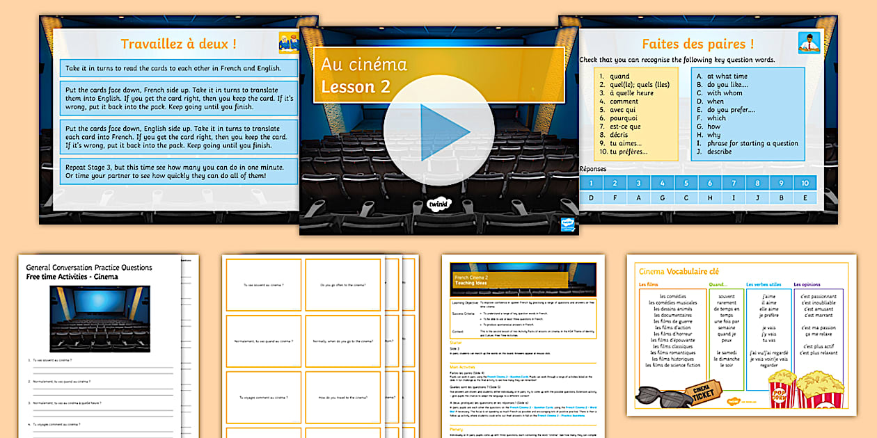 Au cinéma Lesson 2 French