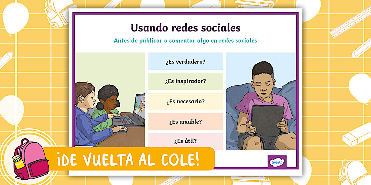 Afiche sobre el buen uso de las redes sociales | Twinkl