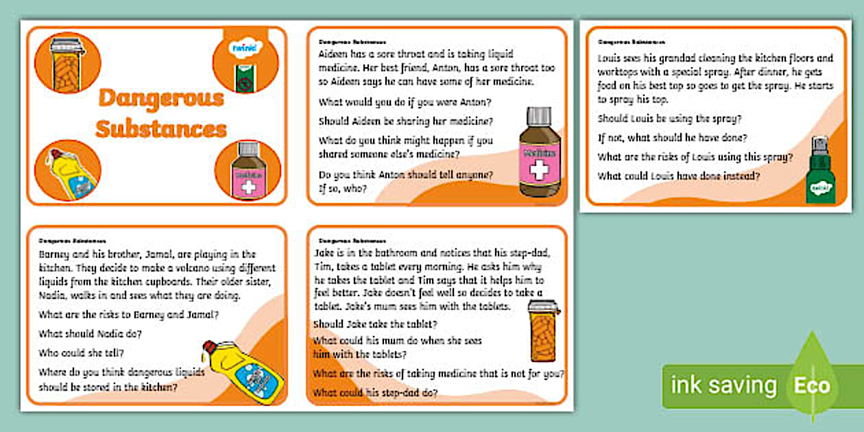 Dangerous Substances Discussion Cards (teacher made)