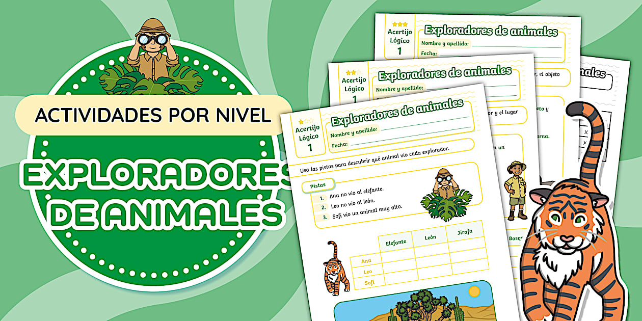 Ficha de actividad: Juegos de lógica de los exploradores de animales usando