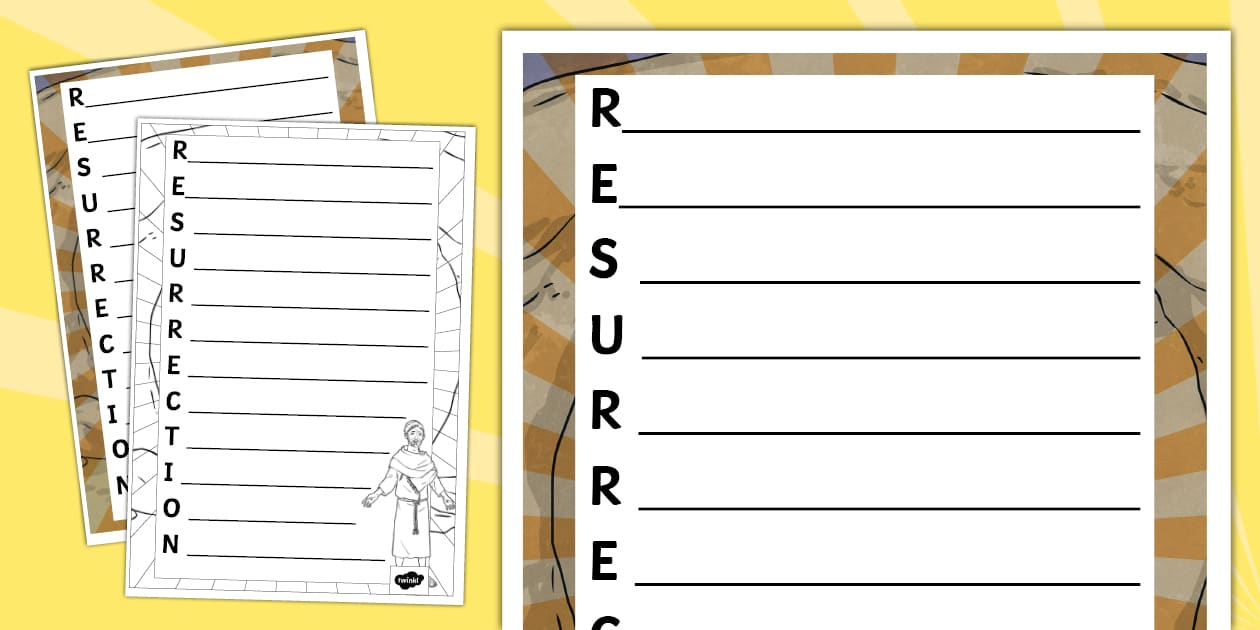 Resurrection Acrostic Poem Template - Twinkl