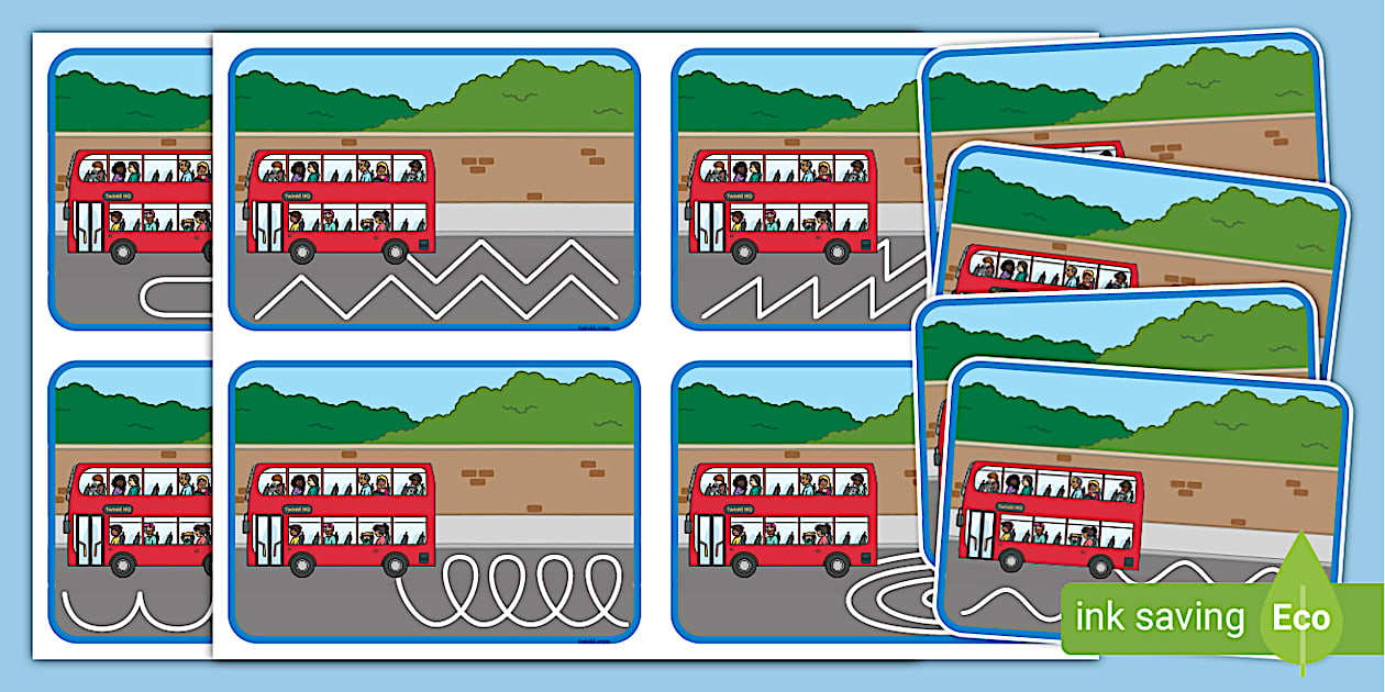 The Wheels on the Bus Mark-Making Pattern Cards - Twinkl