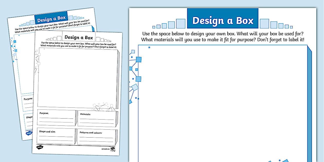 Design a Box Worksheet (teacher made) - Twinkl