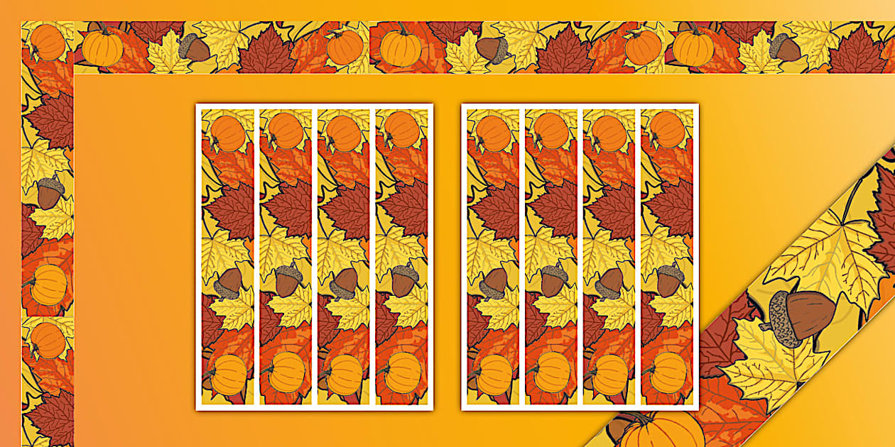 Fall Bulletin Board Borders (teacher made) - Twinkl