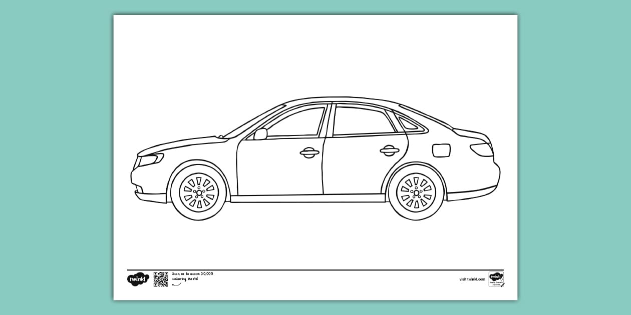 Clean Car Colouring | Colouring Sheets - Twinkl