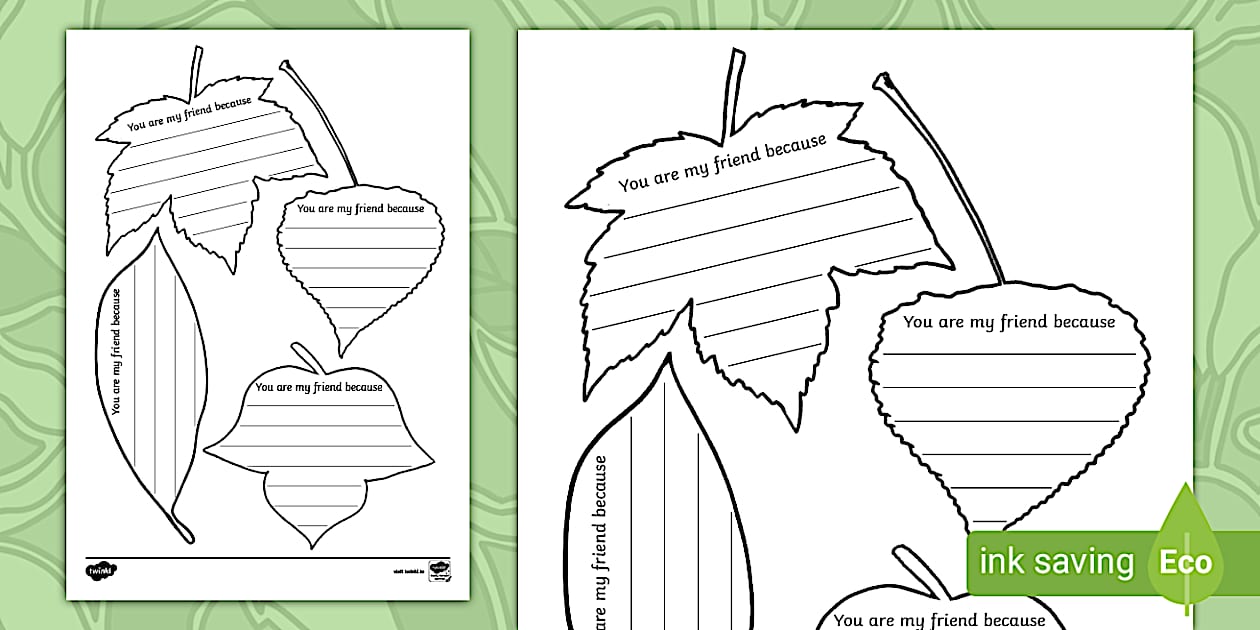 Friendship Leaves Writing Templates (Teacher-Made) - Twinkl