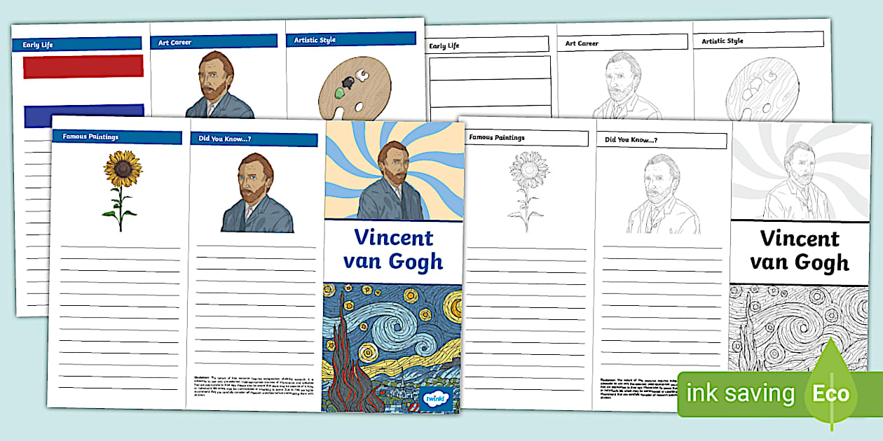 Van Gogh Leaflet Template (teacher made) - Twinkl