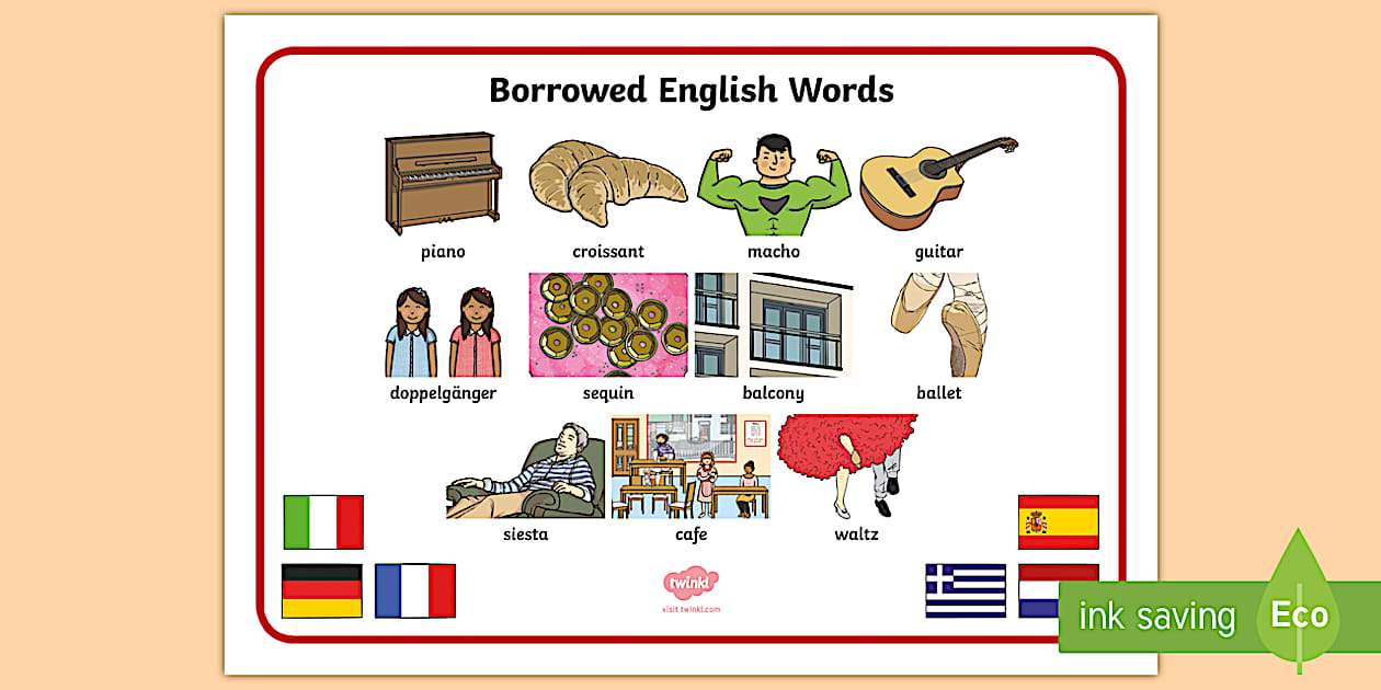 Borrowed Words In English Word Mat-Scottish (teacher made)