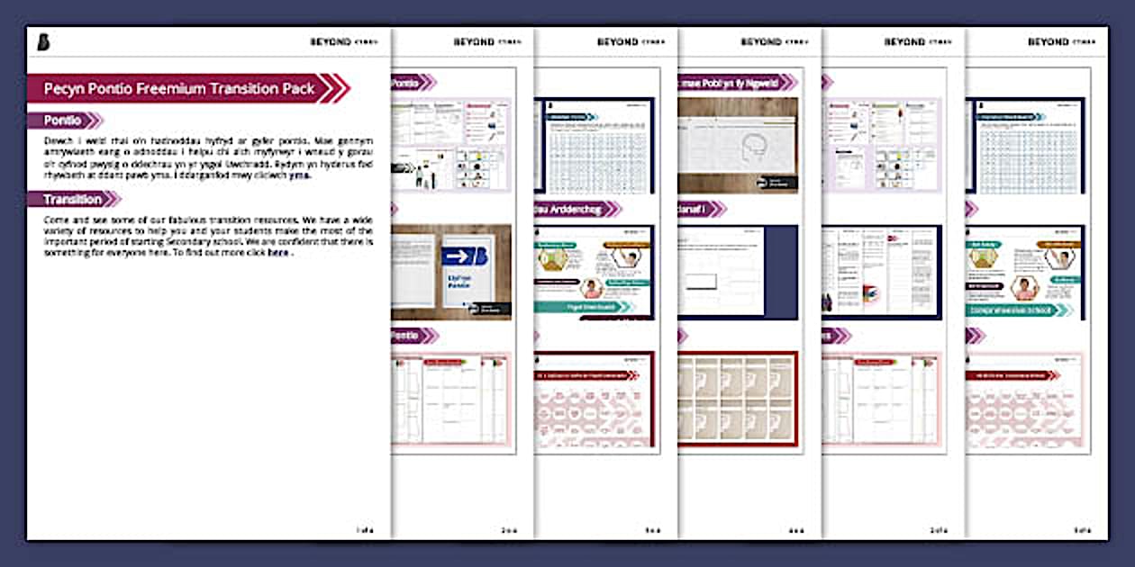 Pontio Uwchradd Freemium Secondary Transition - Twinkl