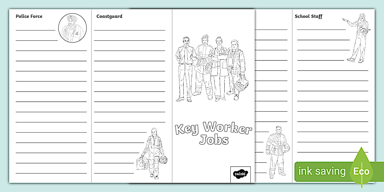 Key Worker Jobs Leaflet Template (teacher made) - Twinkl