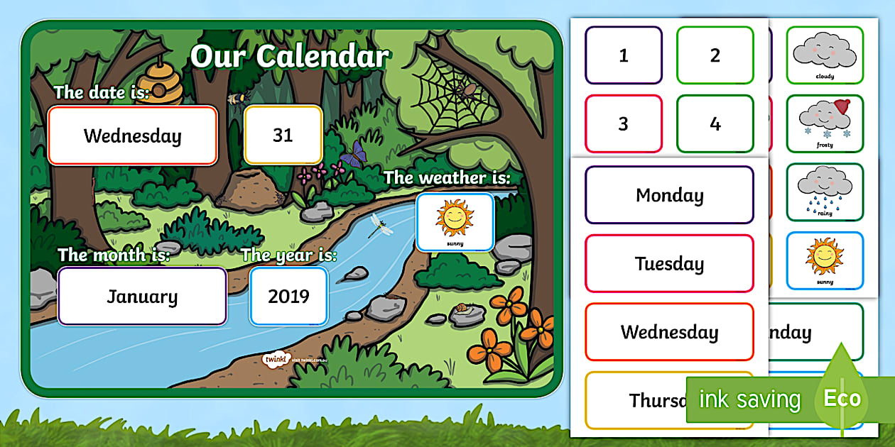 SA Minibeast Themed Days of the Week Display Calendar