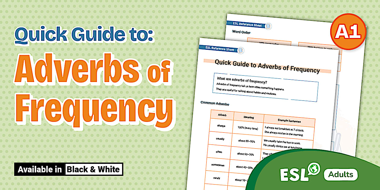 Quick Guide to Adverbs of Frequency [Adults, A1]