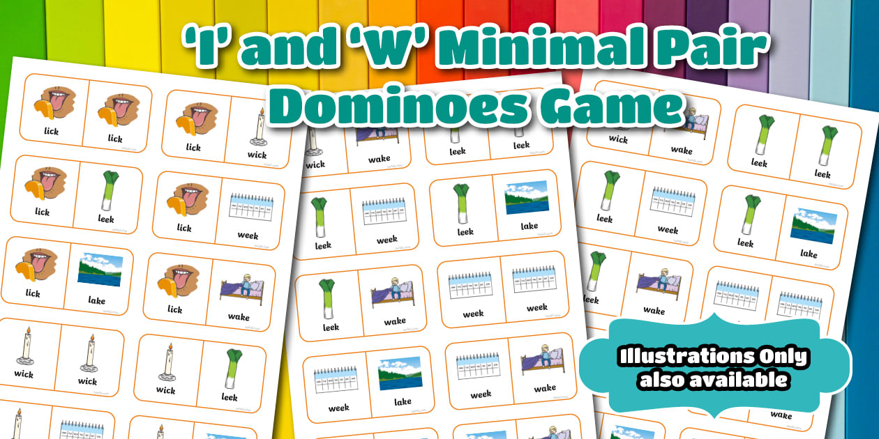'l' and 'w' Minimal Pair Dominoes Game