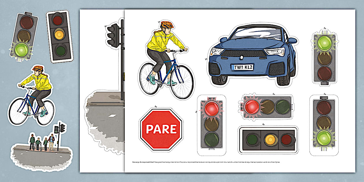 Dibujos educación vial para imprimir y recortar - Twinkl