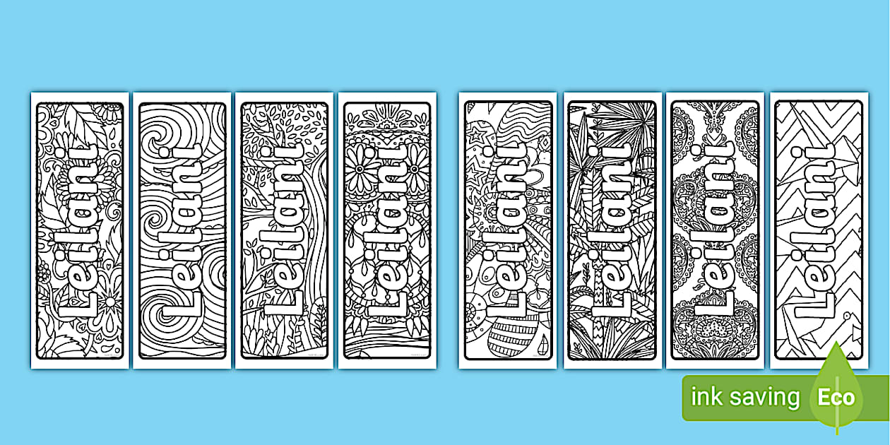 Leilani Mindfulness Name Colouring Bookmarks (Teacher-Made)