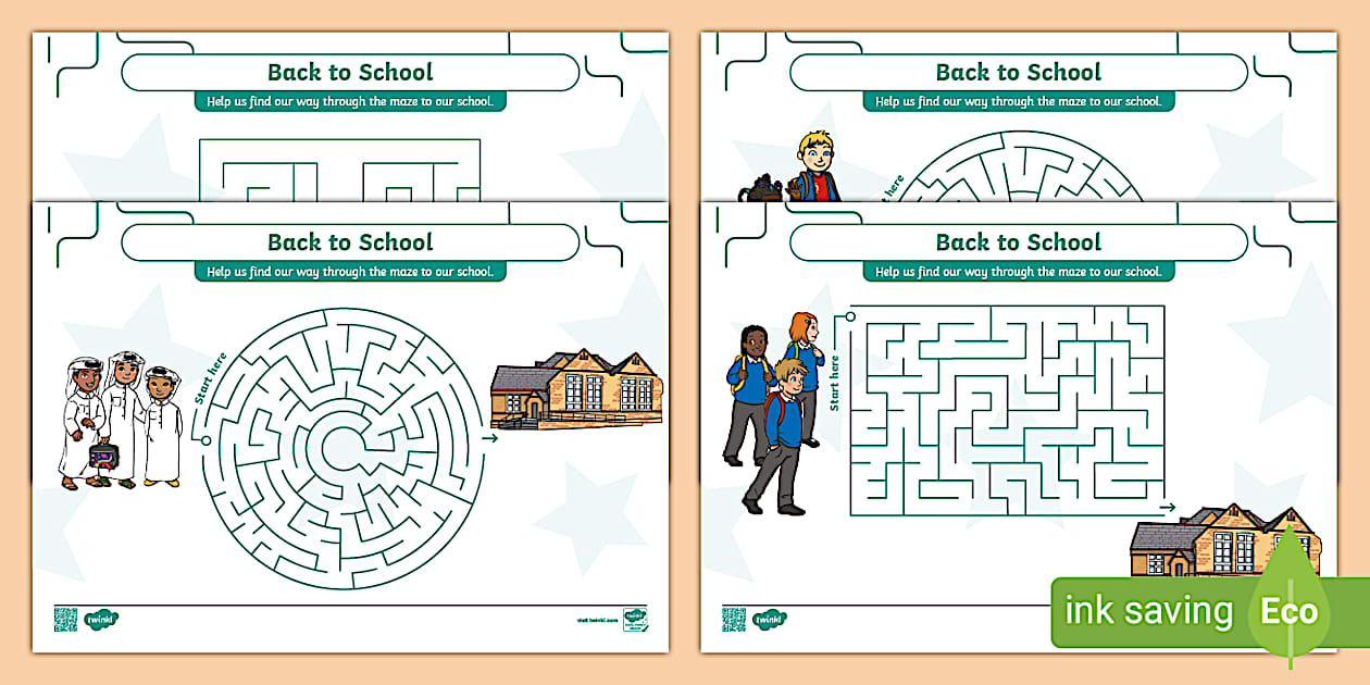 Back To School Maze (teacher made) - Twinkl