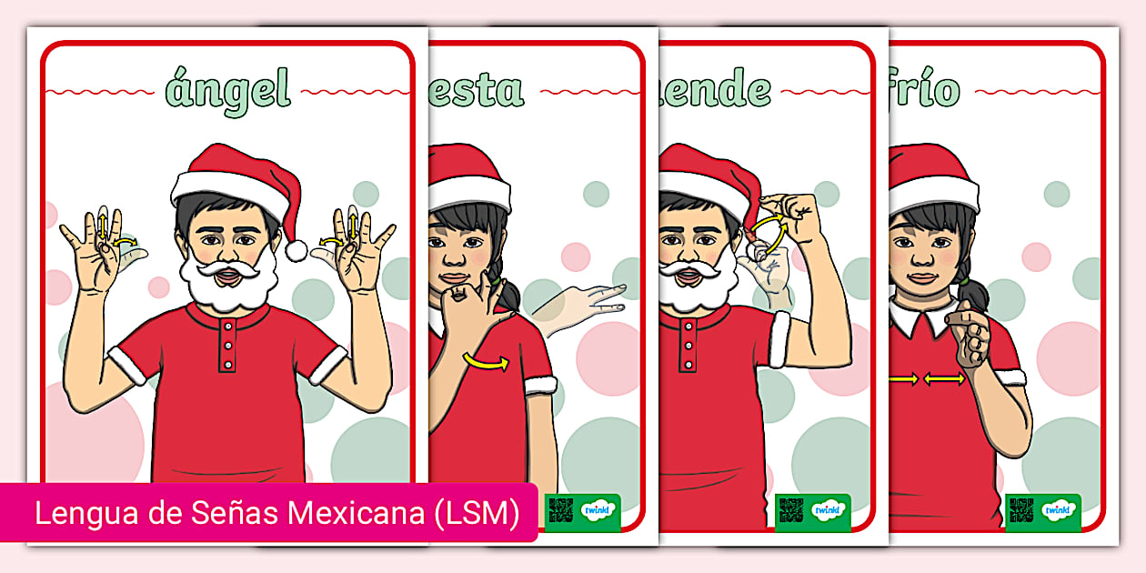 Carteles: Vocabulario navideño en LSM - Twinkl