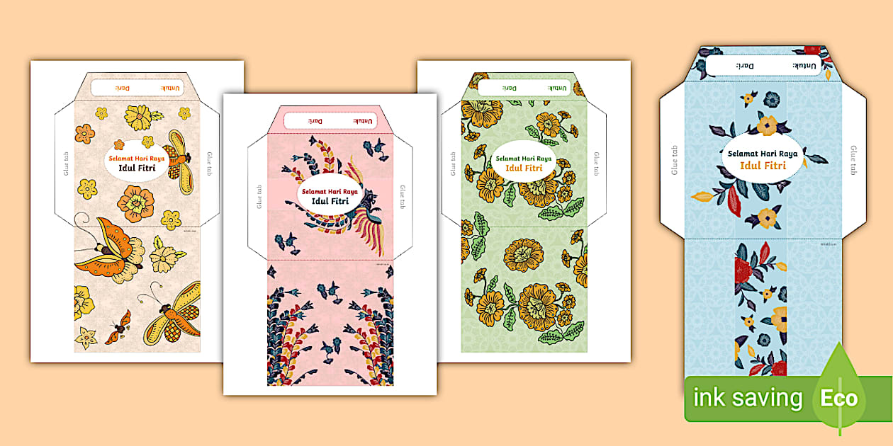 Editable Indonesian Lebaran Envelope Craft - Twinkl