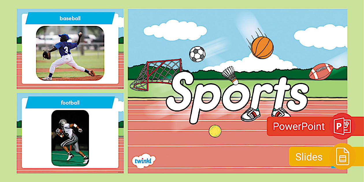 Early Childhood Sports Words and Pictures PowerPoint & Google Slides