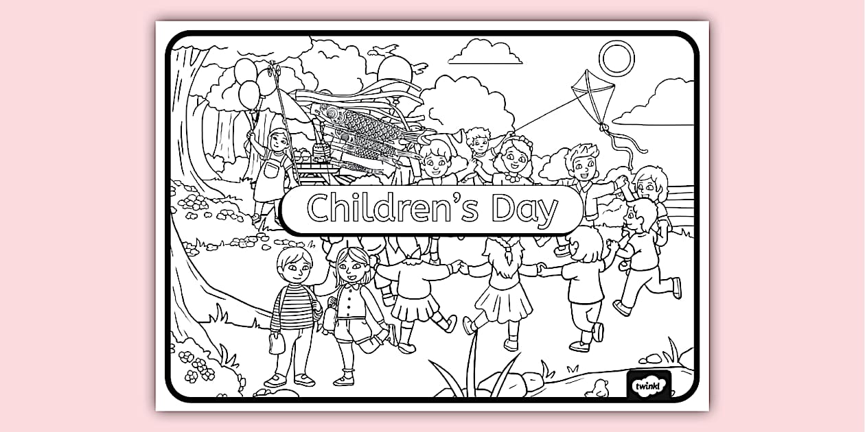 Children's Day Coloring Display Poster (teacher made)