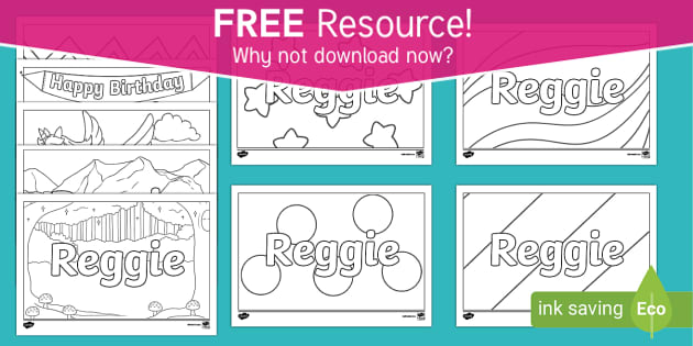 FREE! - Reggie Name Simple Colouring Activity (Teacher-Made)
