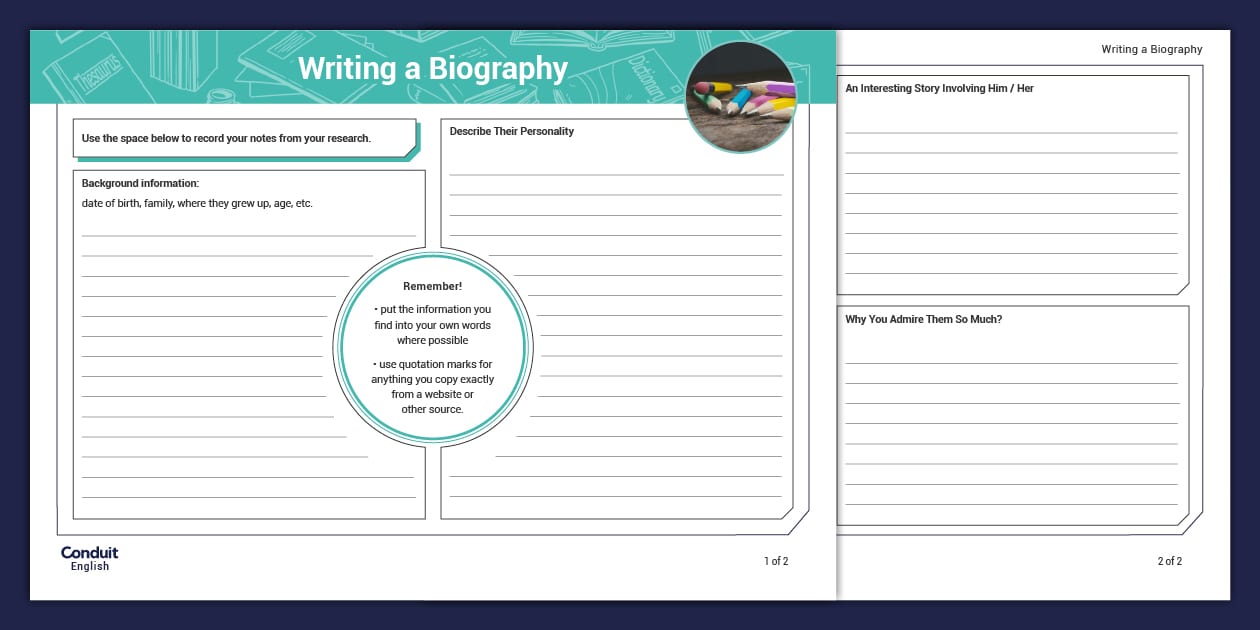Writing a Biography: Planning (teacher made) - Twinkl