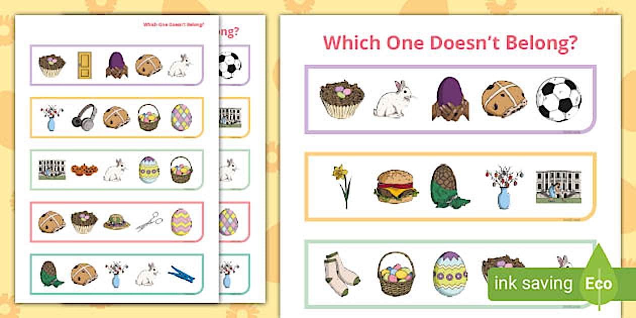 SEND: Older Learners: Easter Themed Which One Doesn't Belong?