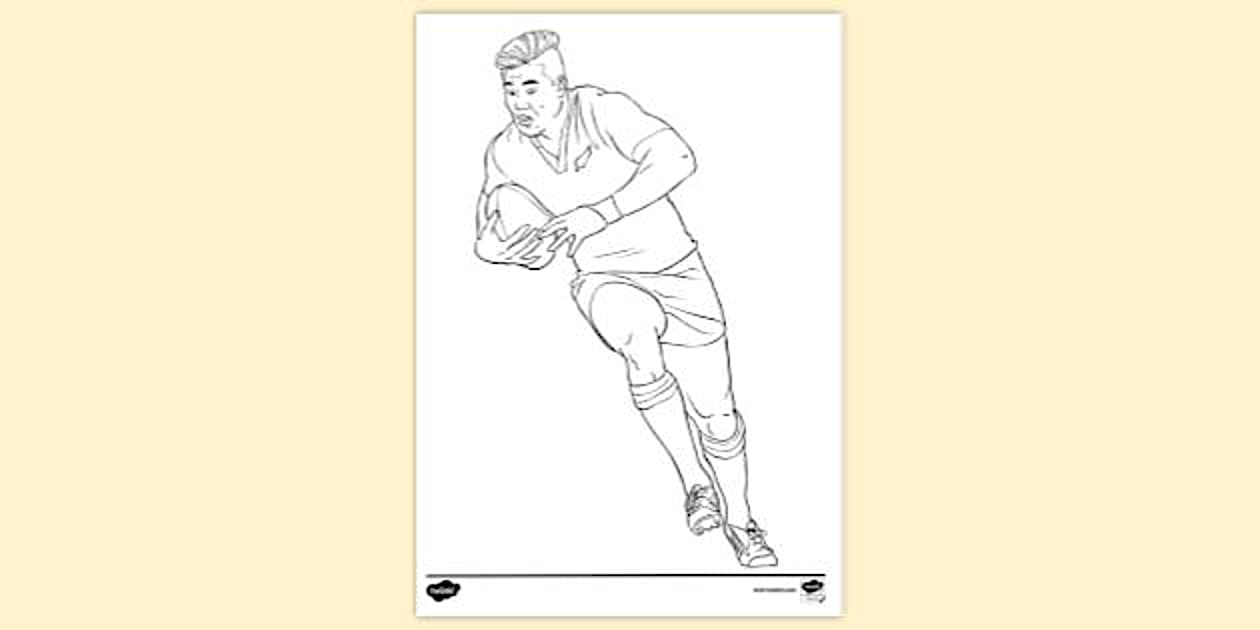 Rugby Player Colouring Sheet | Colouring Sheets - Twinkl
