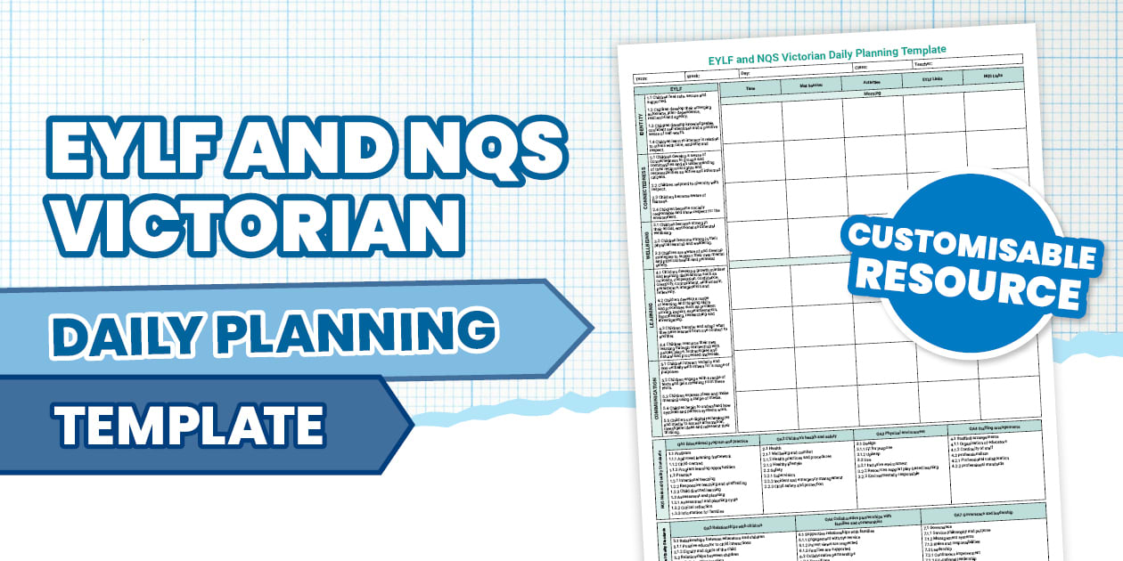 EYLF and NQS Victorian Daily Planning Template ৷ Twinkl.