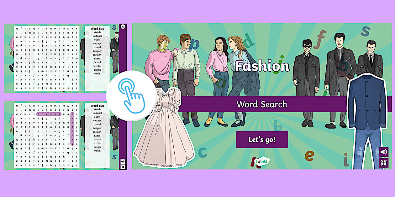 Fashion Interactive Word Search (teacher made) - Twinkl