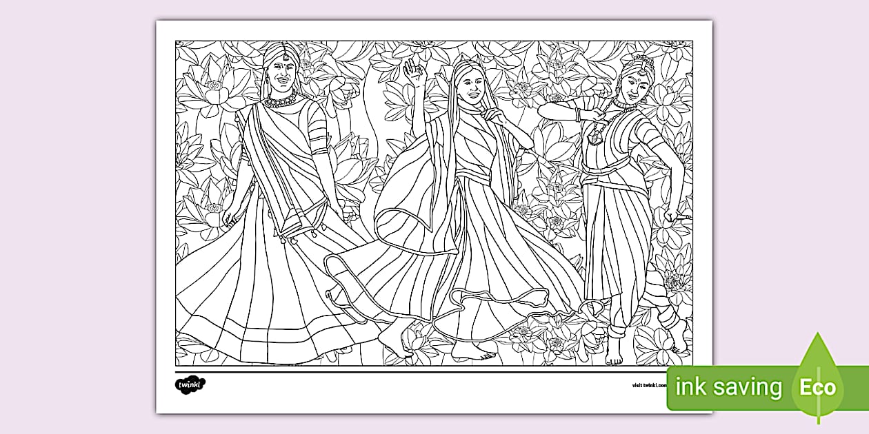 Bollywood Colouring Scene (teacher made) - Twinkl