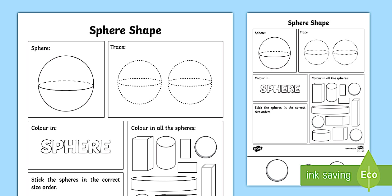 Sphere Shape Worksheet (teacher made) - Twinkl