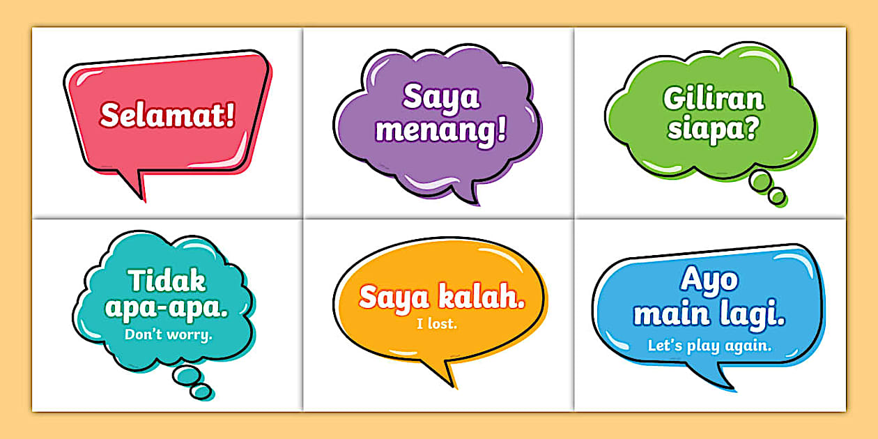 Games Language Poster Cut-Outs - Indonesian (Teacher-Made)