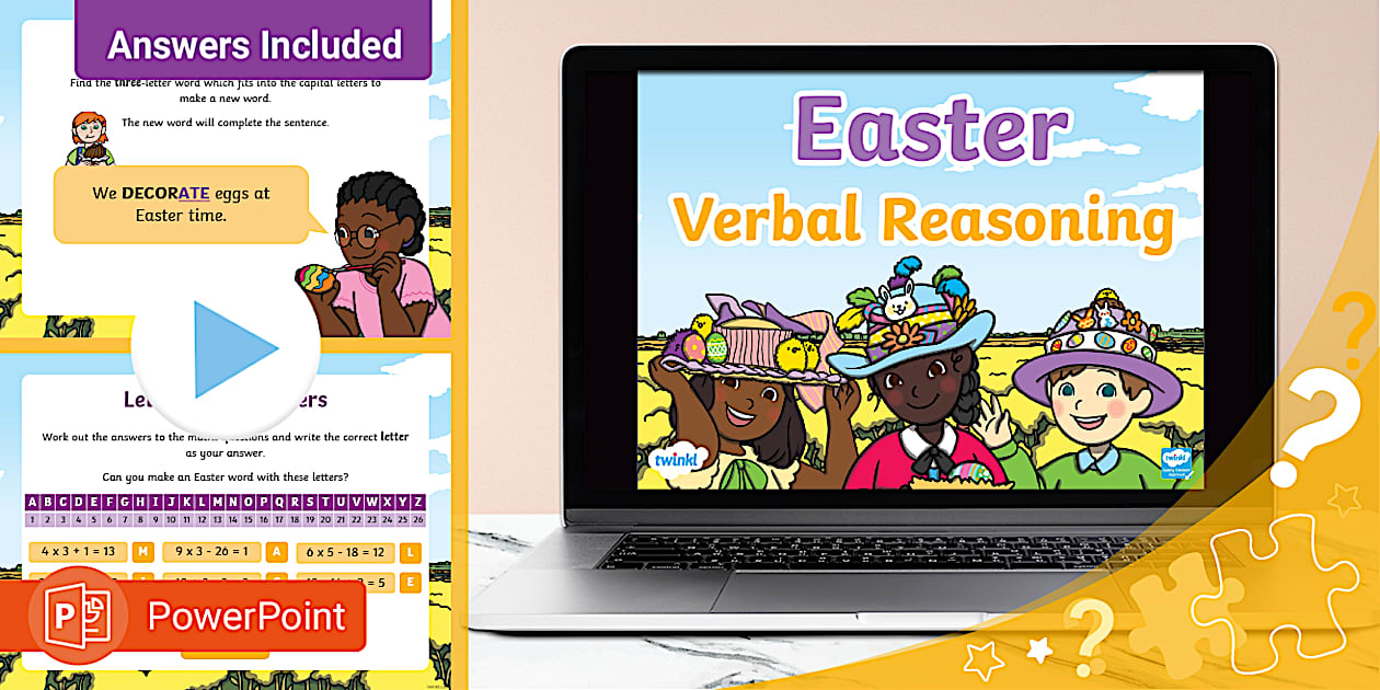 Easter Verbal Reasoning PowerPoint - L3 - Twinkl